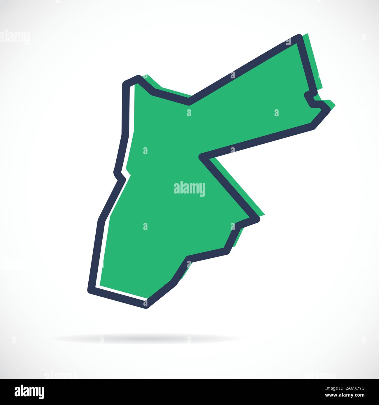 Stylized simple outline map of Jordan Stock Vector Image & Art - Alamy