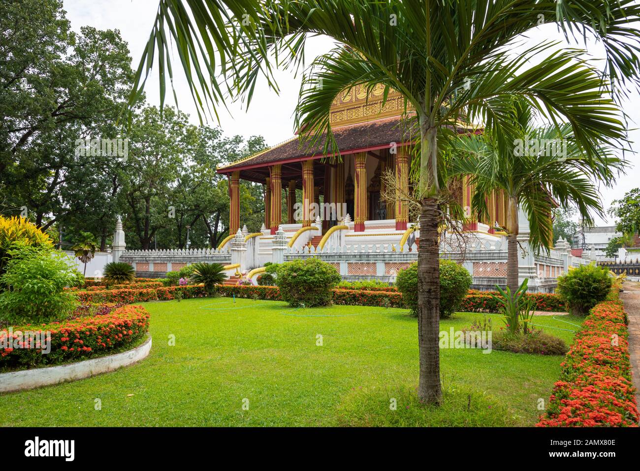 The Architecture and Ancient Buddha image and Sculpture Detail of (Hor Pha keo Museum).Haw Pha ...