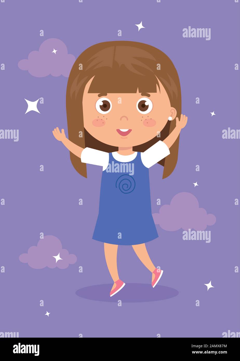 beautiful girl standing with his hands up Stock Vector Image & Art - Alamy