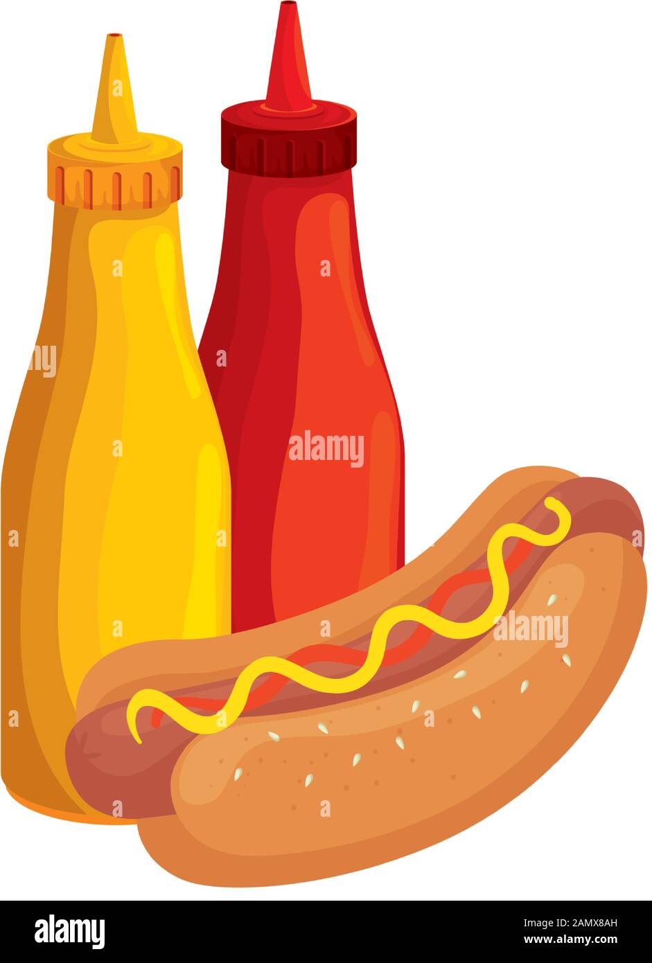 Hot dog ketchup mustard bottles Stock Vector Images - Alamy