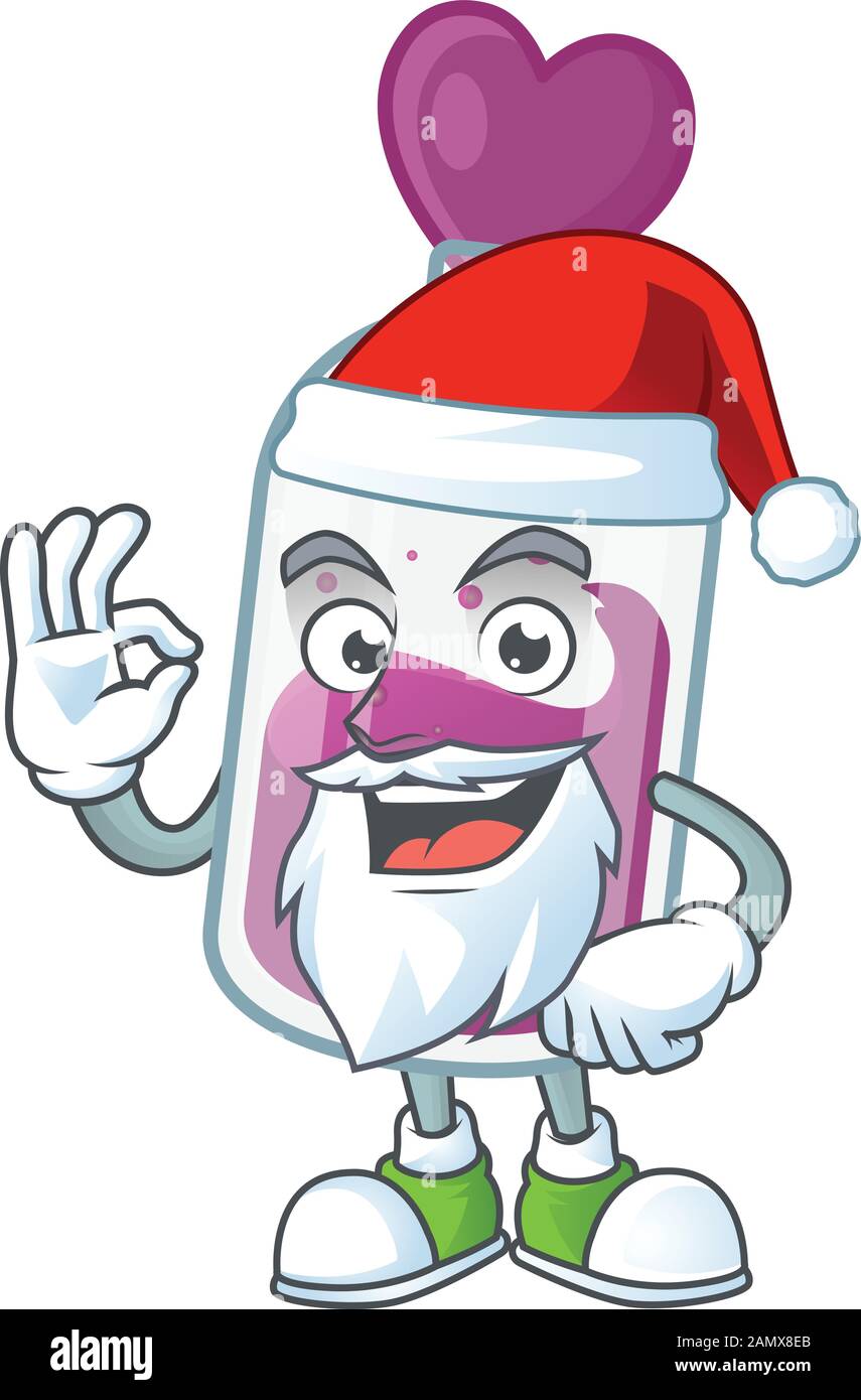 A picture of Santa purple potion mascot picture style with ok finger ...
