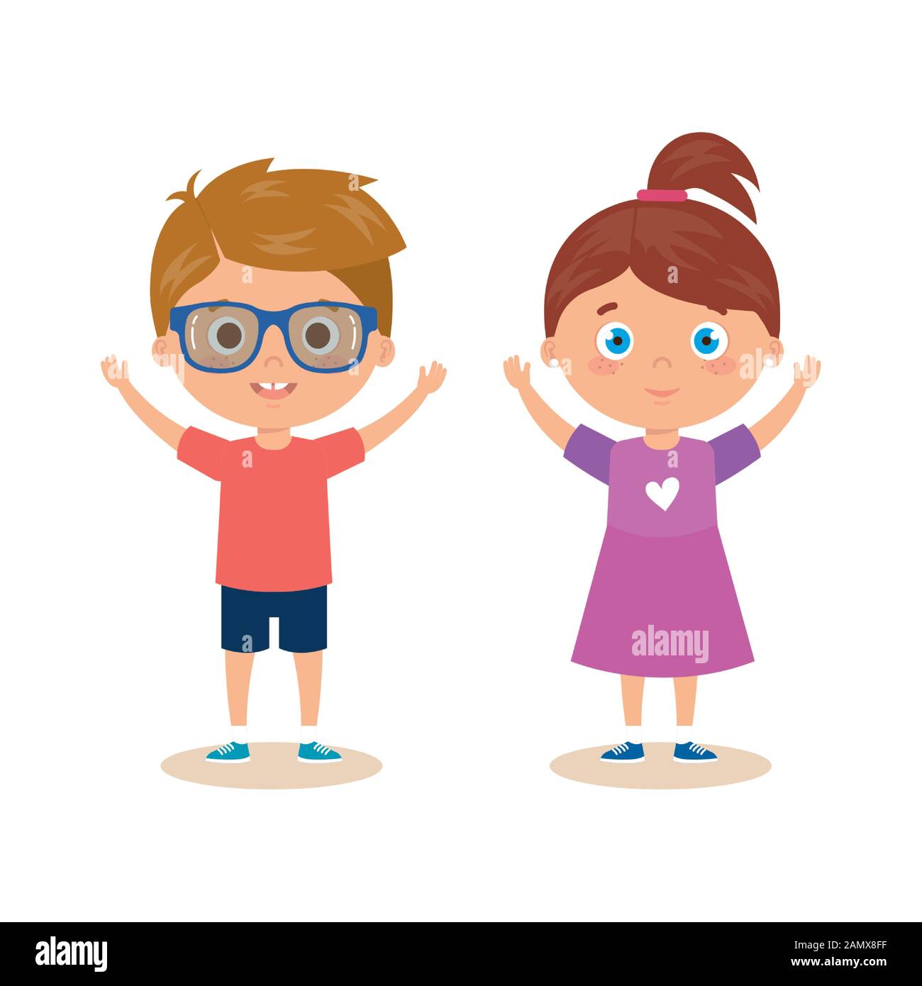 children standing on white background Stock Vector Image & Art - Alamy