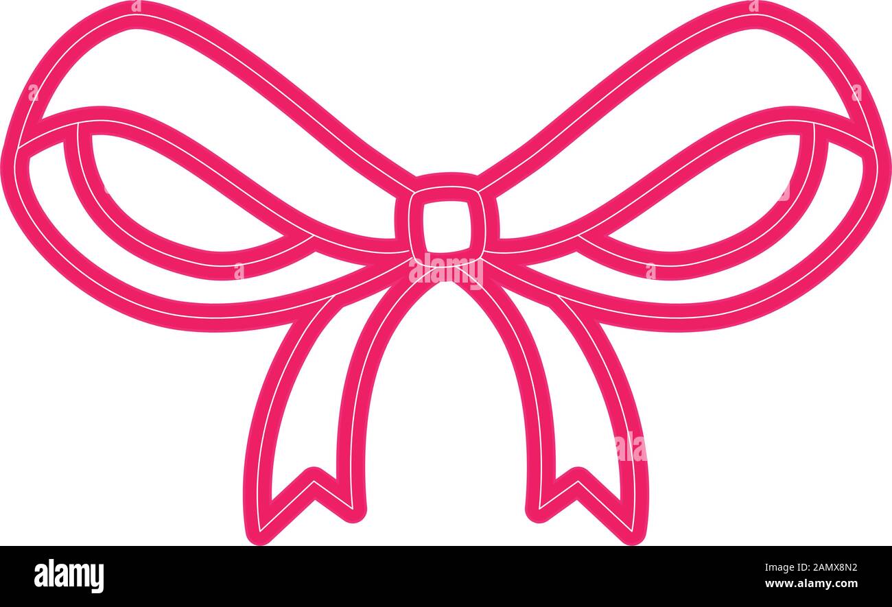 beautiful ribbon in neon light on white background Stock Vector Image ...