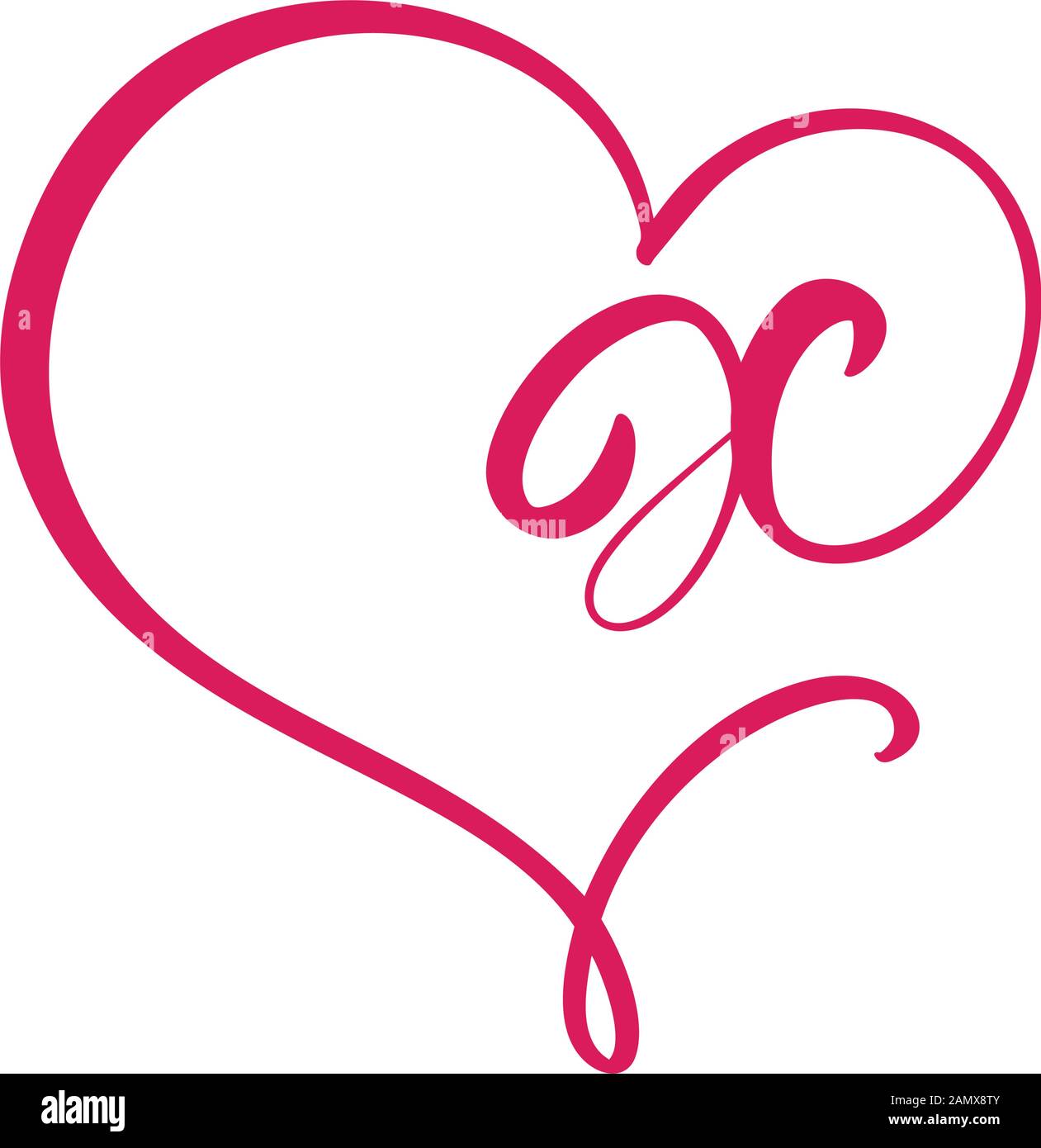 X x heart logo Cut Out Stock Images & Pictures - Alamy