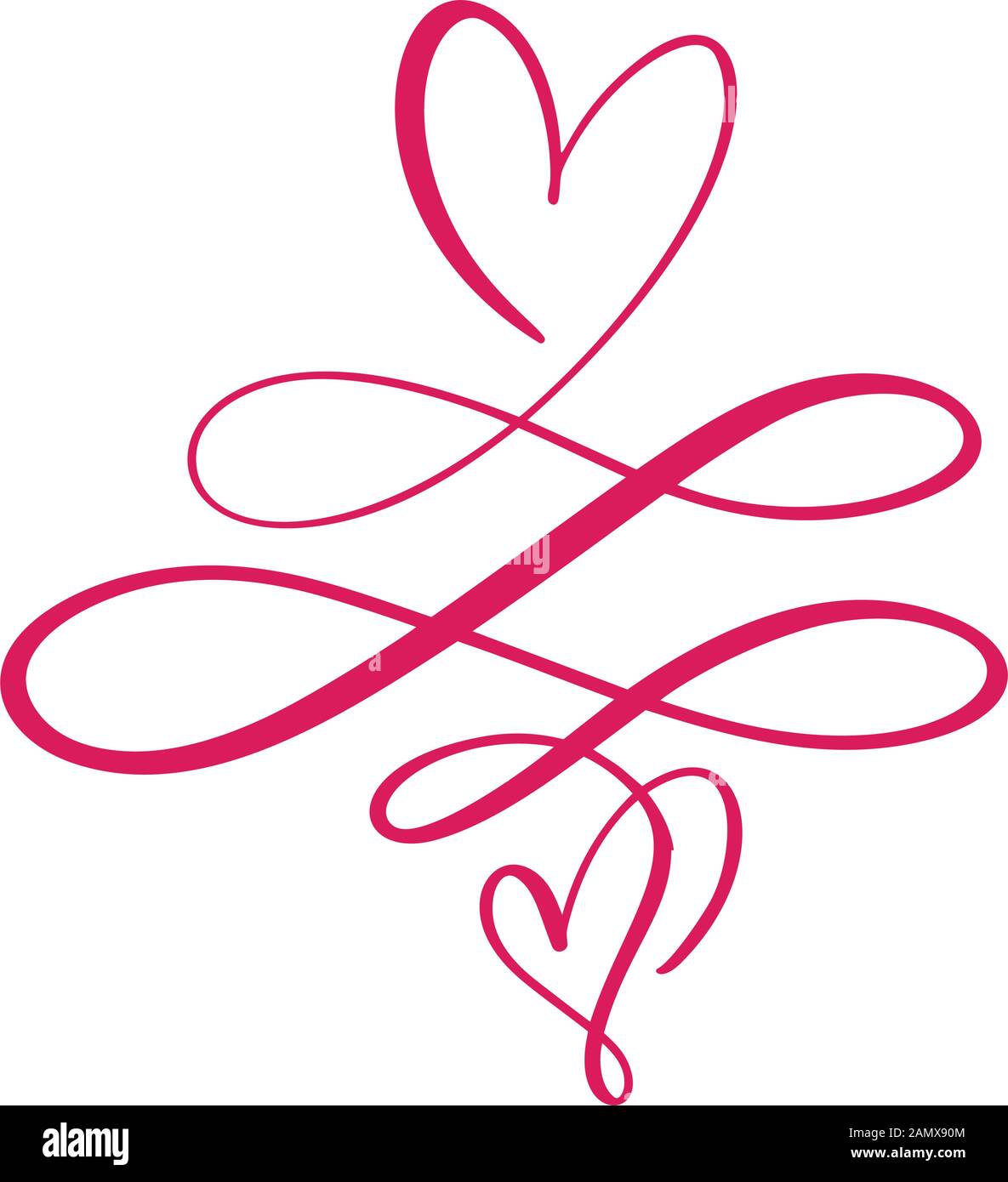 Heart love sign logo. Design flourish element for valentine card ...