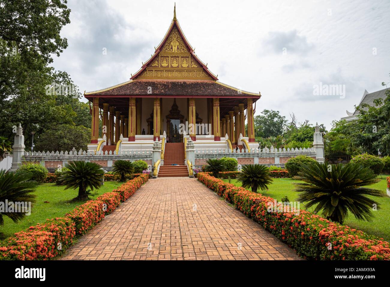 The Architecture and Ancient Buddha image and Sculpture Detail of (Hor Pha keo Museum).Haw Pha ...