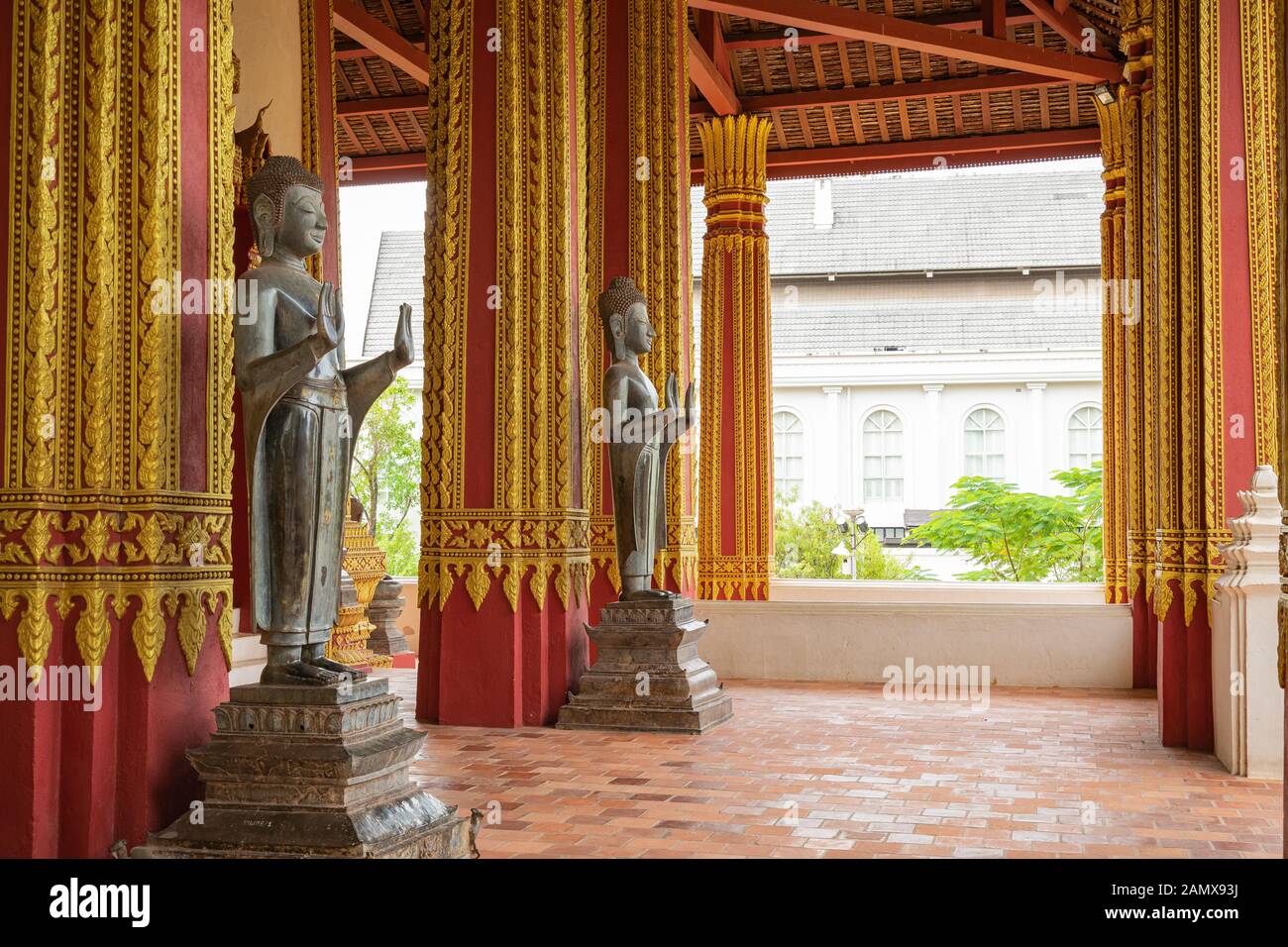 The Architecture and Ancient Buddha image and Sculpture Detail of (Hor Pha keo Museum).Haw Pha ...