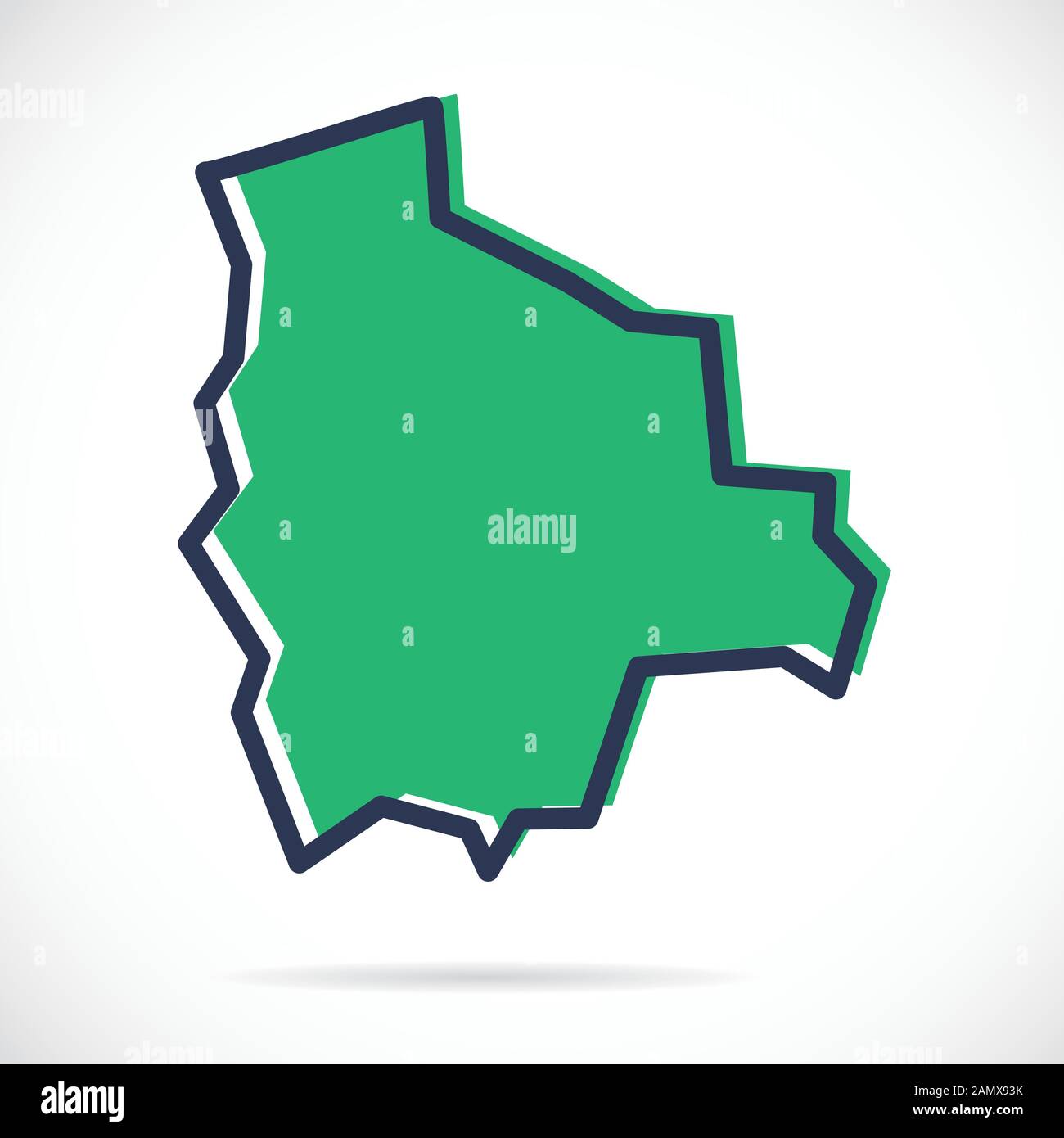 Stylized simple outline map of Bolivia Stock Vector Image & Art - Alamy