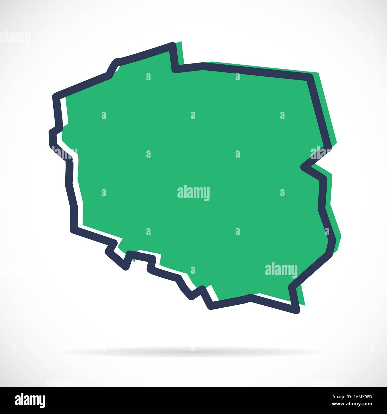 Stylized simple outline map of Poland Stock Vector Image & Art - Alamy