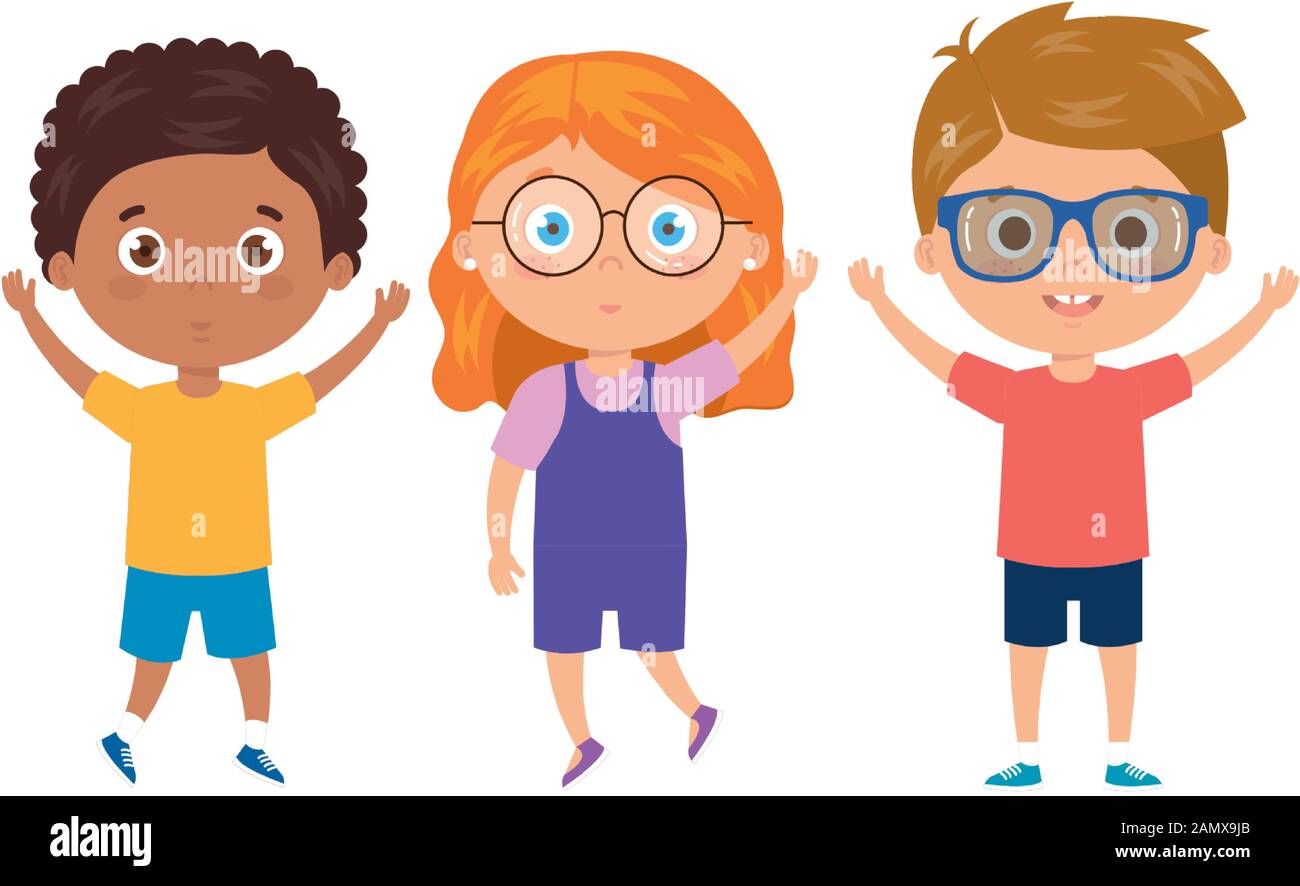 children standing on white background Stock Vector Image & Art - Alamy