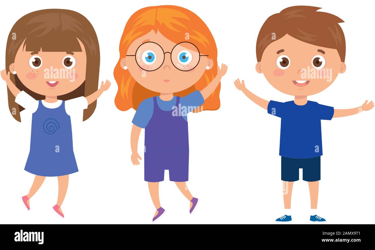 children standing on white background Stock Vector Image & Art - Alamy