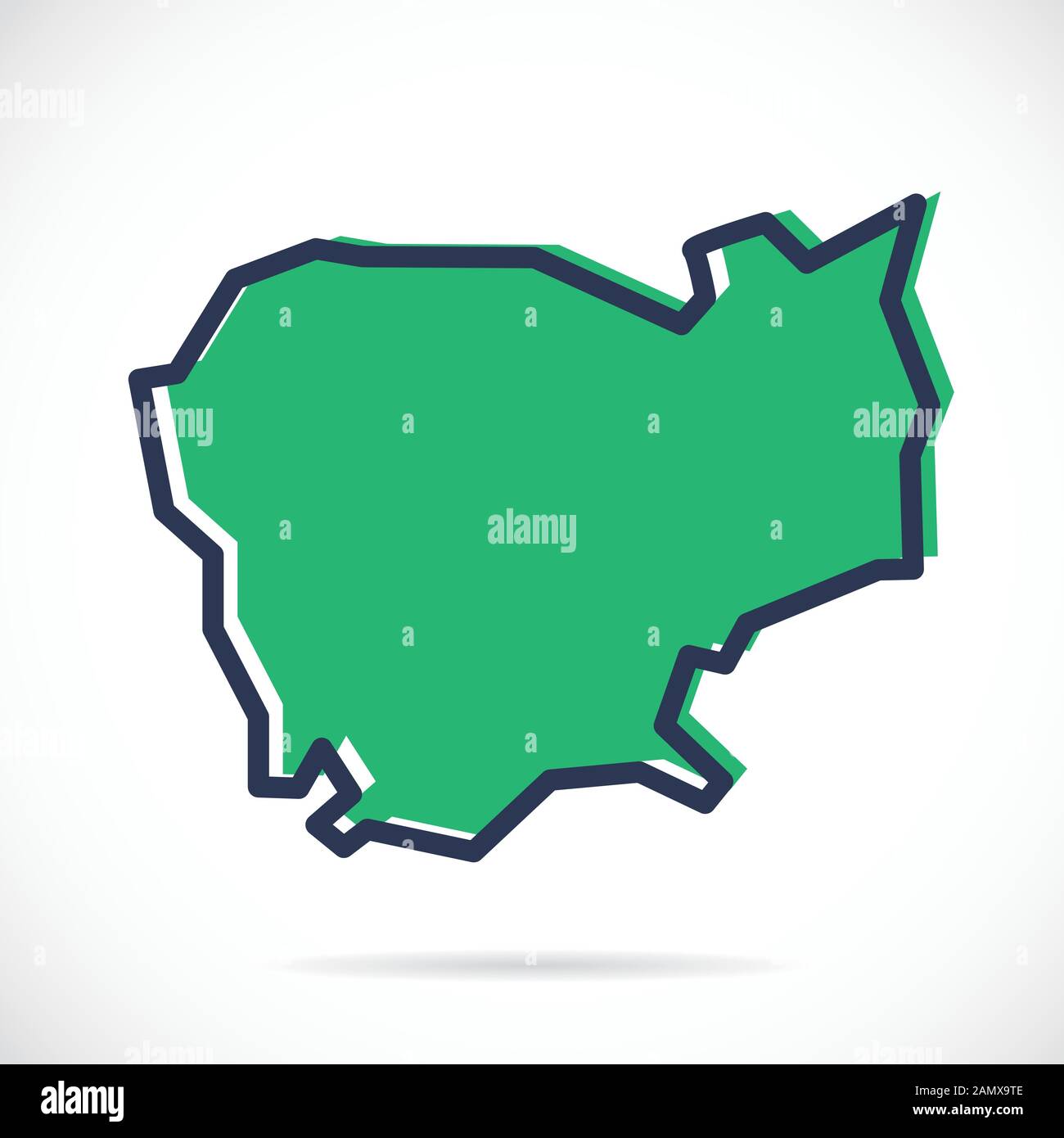 Stylized simple outline map of Cambodia Stock Vector Image & Art - Alamy