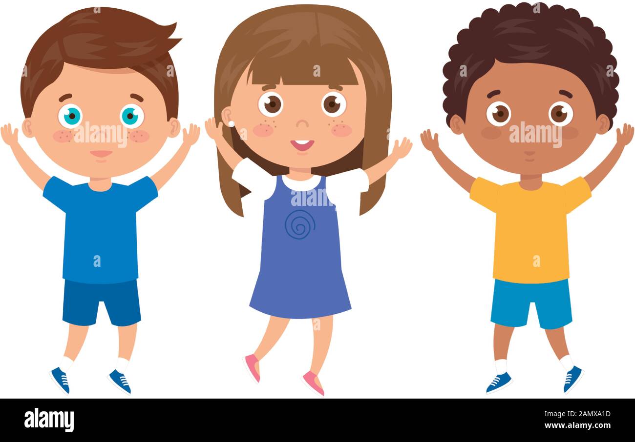 children standing on white background Stock Vector Image & Art - Alamy