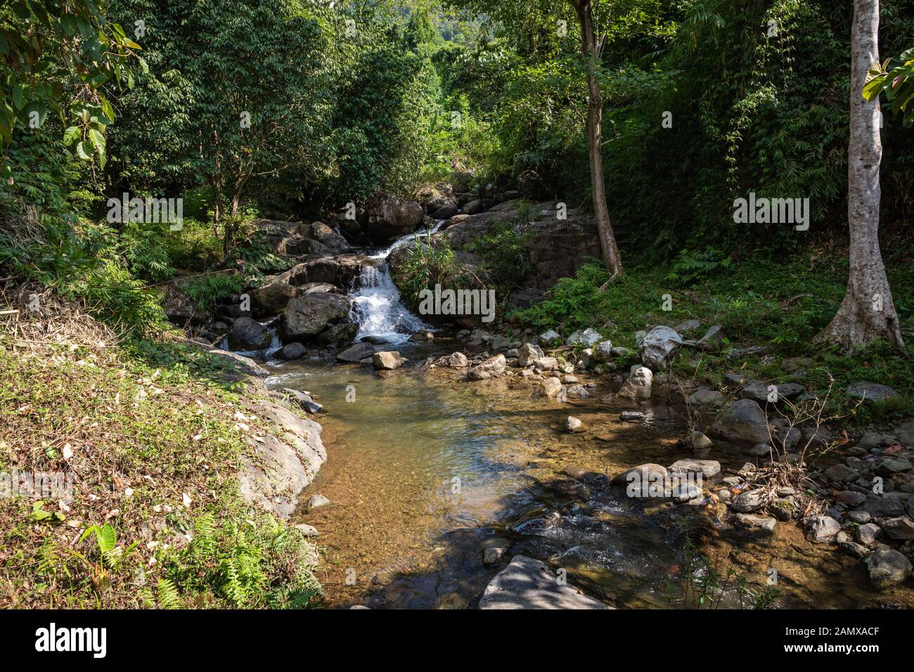 Kaeng Yuy waterfall at Vang Vieng , Laos. Southeast Asia Stock Photo ...