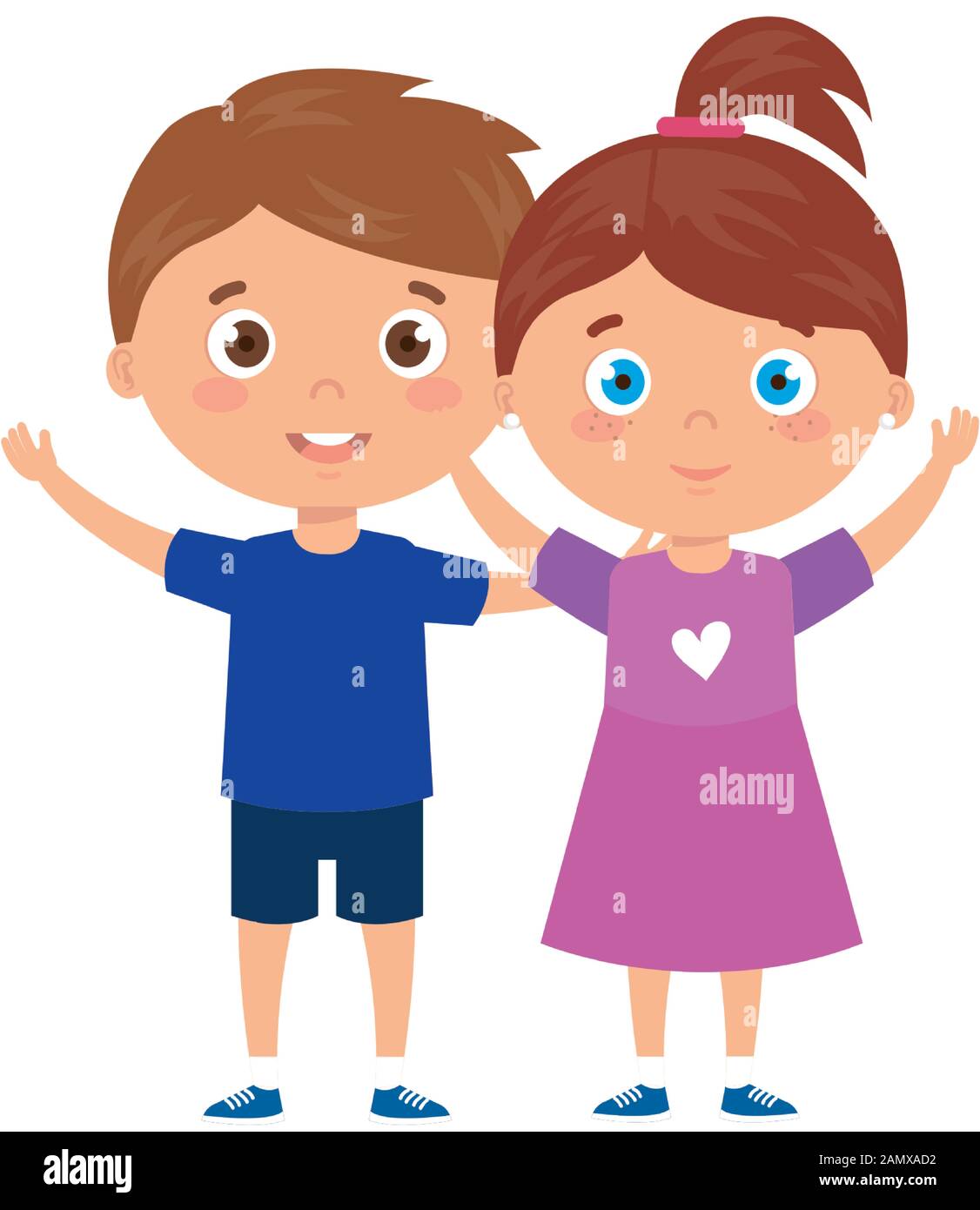 children standing on white background Stock Vector Image & Art - Alamy