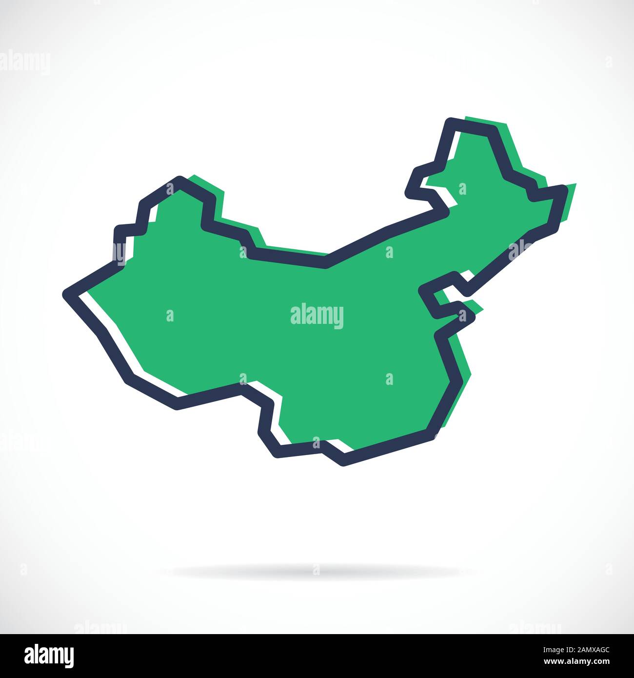 Stylized vector china map Stock Vector Images - Alamy