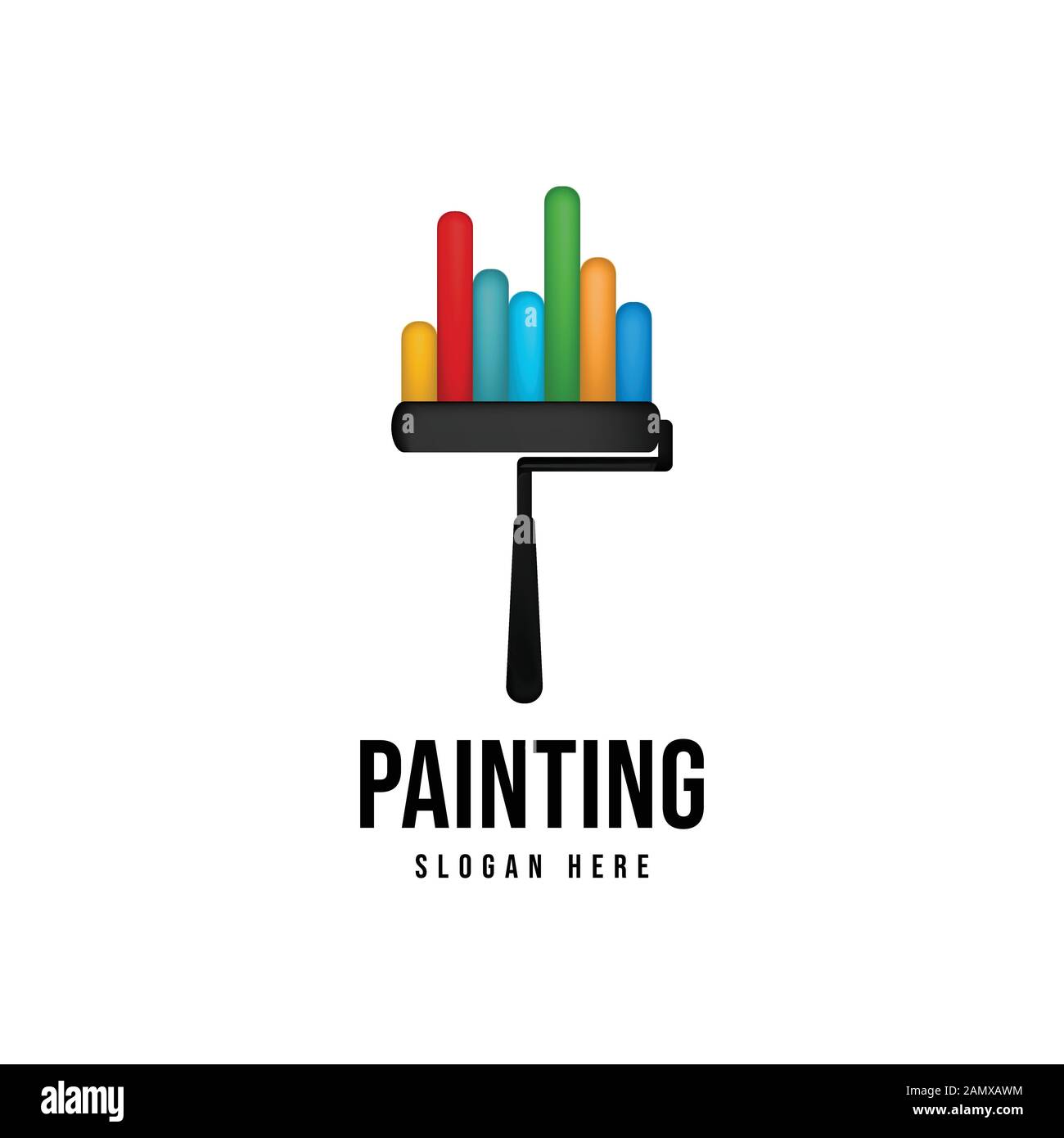 Roll Painting logo Ideas. Inspiration logo design. Template Vector ...