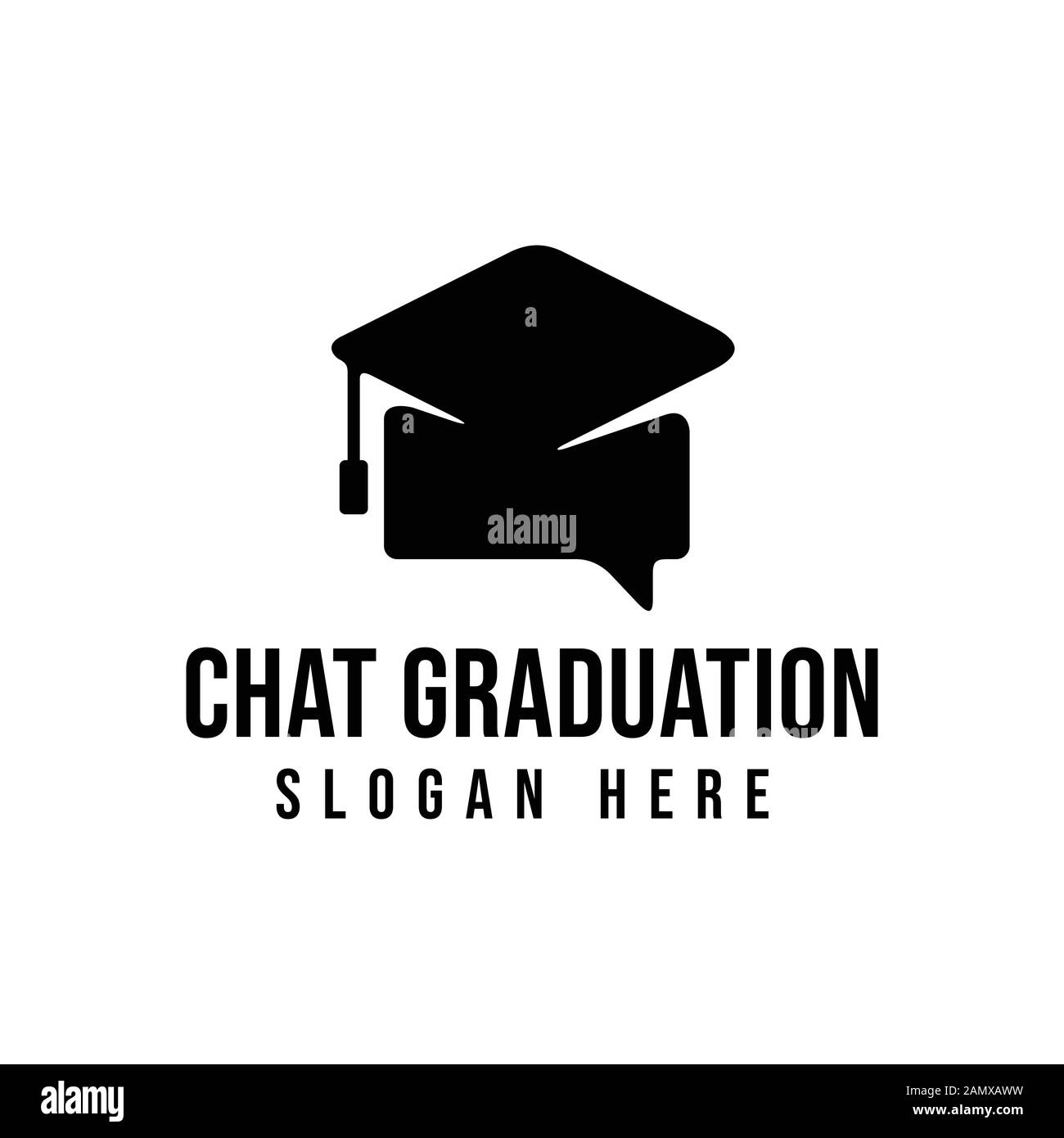 chat and cap graduation Ideas. Inspiration logo design. Template Vector ...