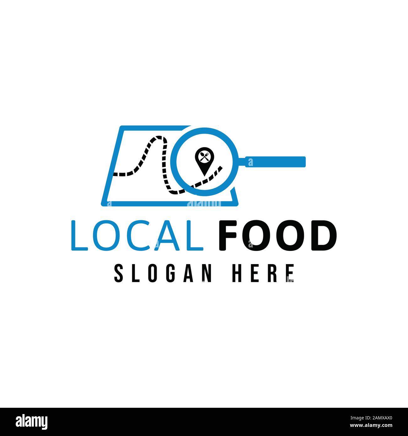 magnifier and map. restaurant location logo Ideas. Inspiration logo ...