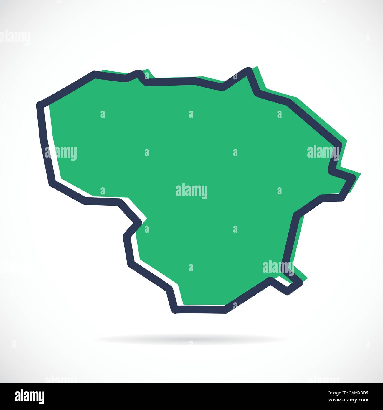 Stylized simple outline map of Lithuania Stock Vector Image & Art - Alamy