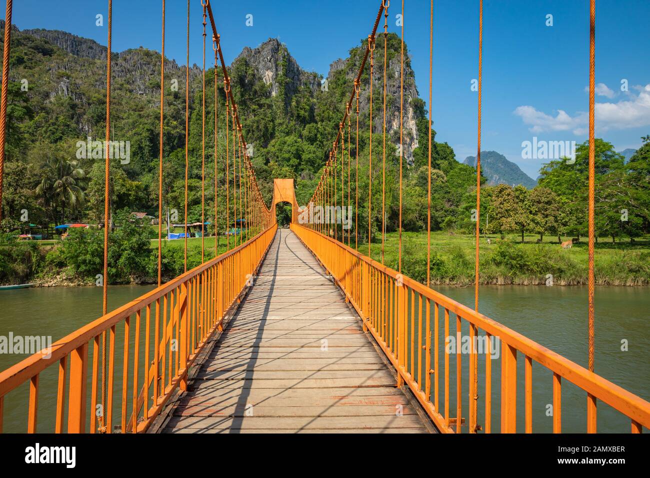 Bridge in Vang Vieng, Laos Southeast Asia Stock Photo - Alamy
