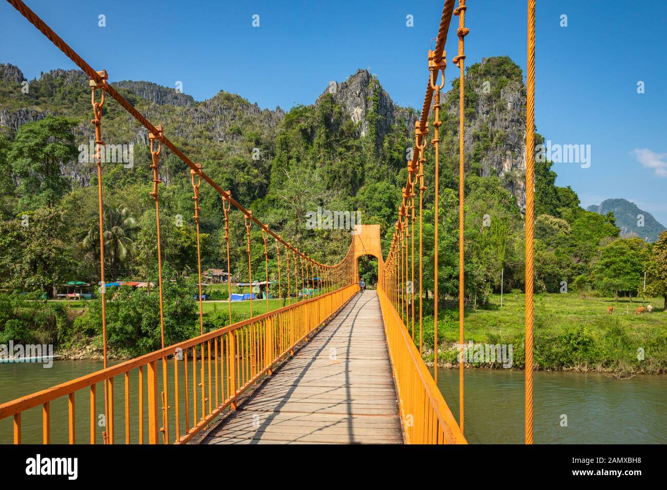 Bridge in Vang Vieng, Laos Southeast Asia Stock Photo - Alamy