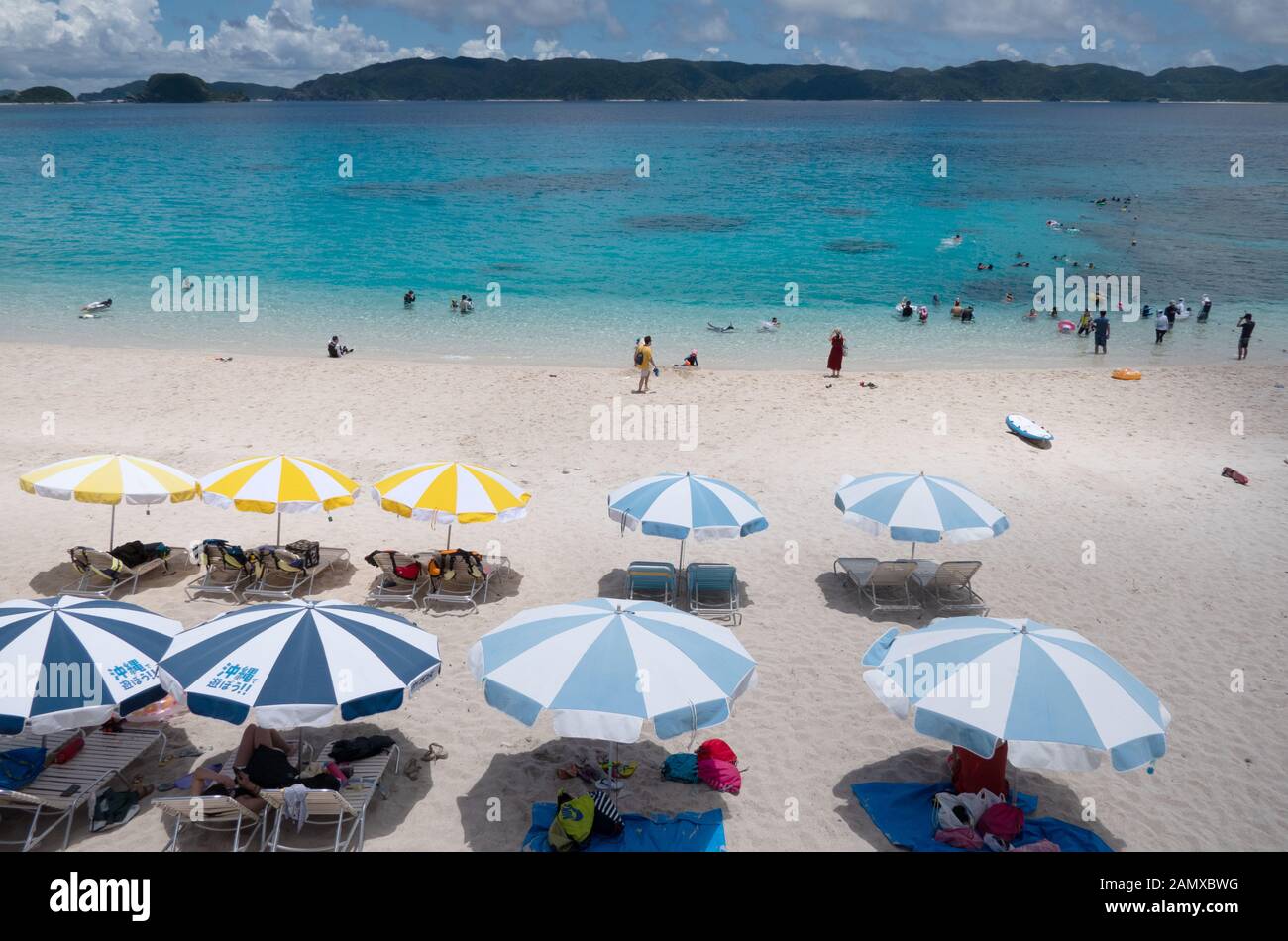View of Furuzamami beach on Zamami island, Kerama archipelago, Okinawa ...