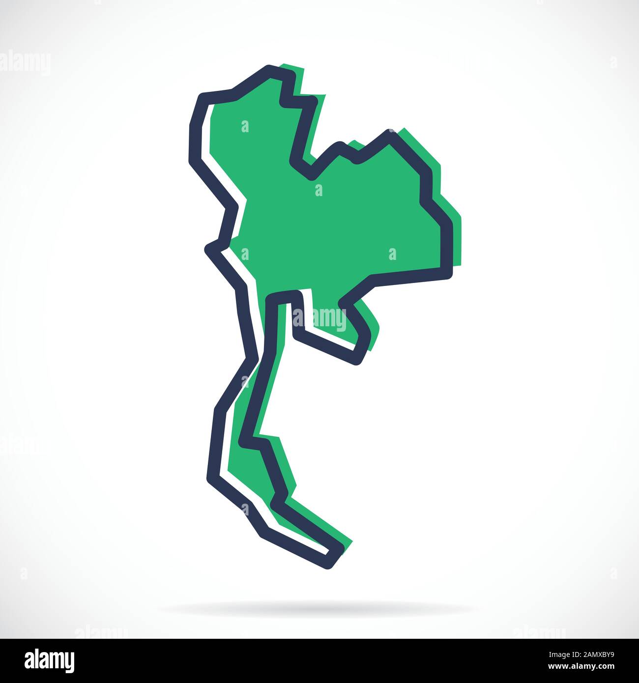Stylized simple outline map of Thailand Stock Vector Image & Art - Alamy