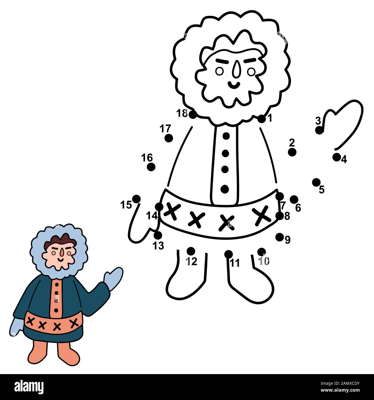 Connect the dots and draw a funny north man Stock Vector Image & Art ...