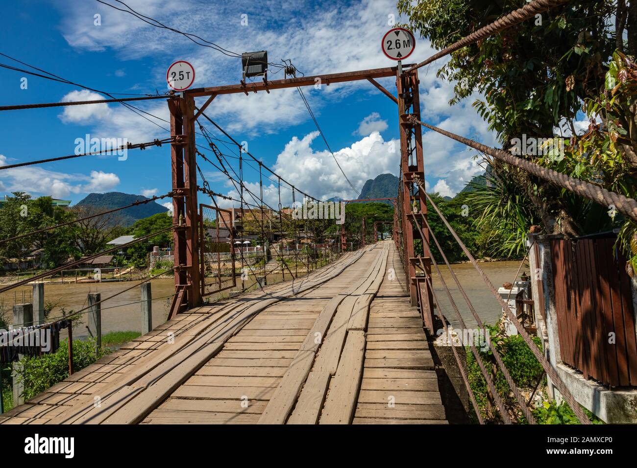 Bridge in Vang Vieng, Laos Southeast Asia Stock Photo - Alamy