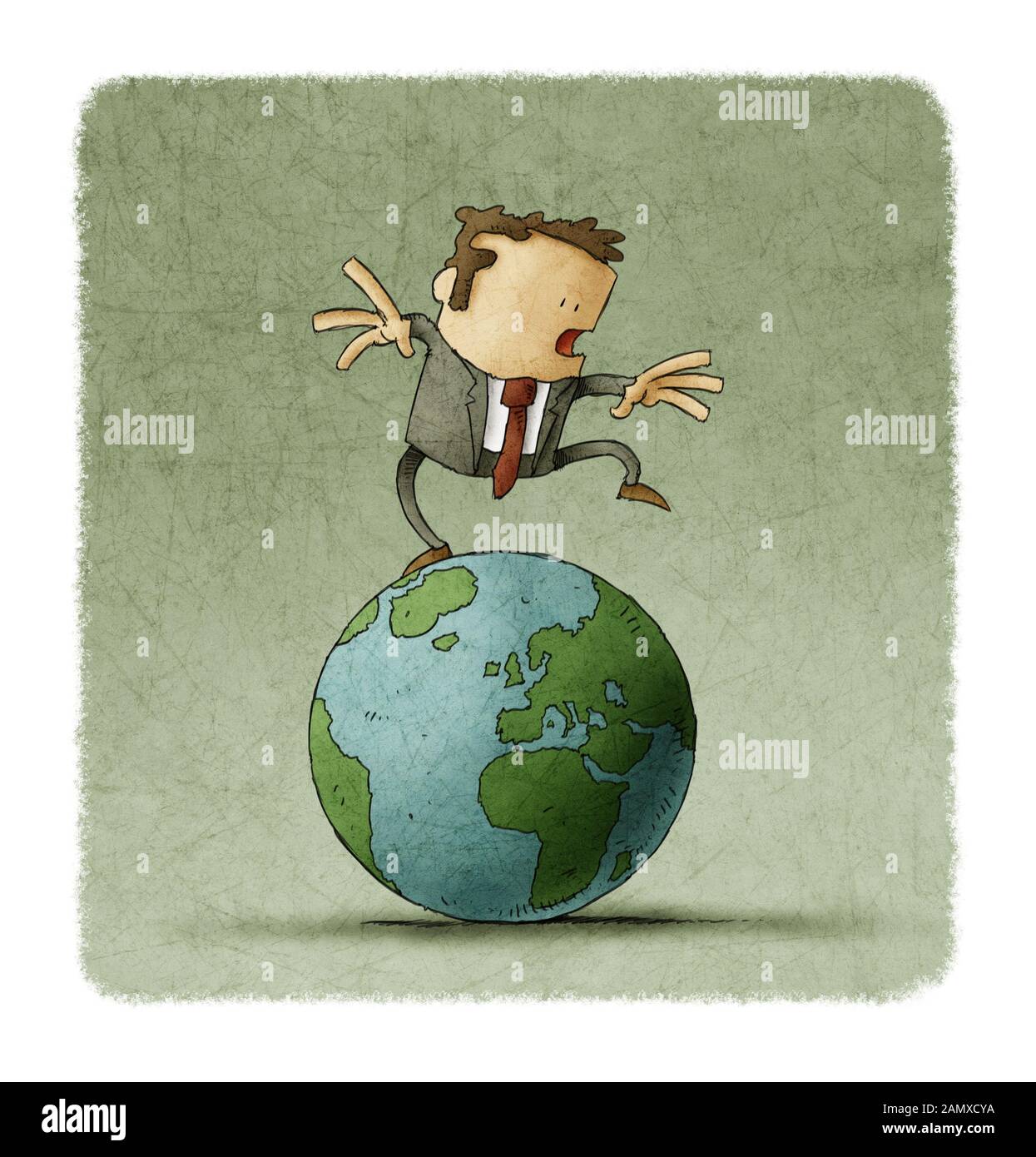 Man standing on top globe hi-res stock photography and images - Alamy