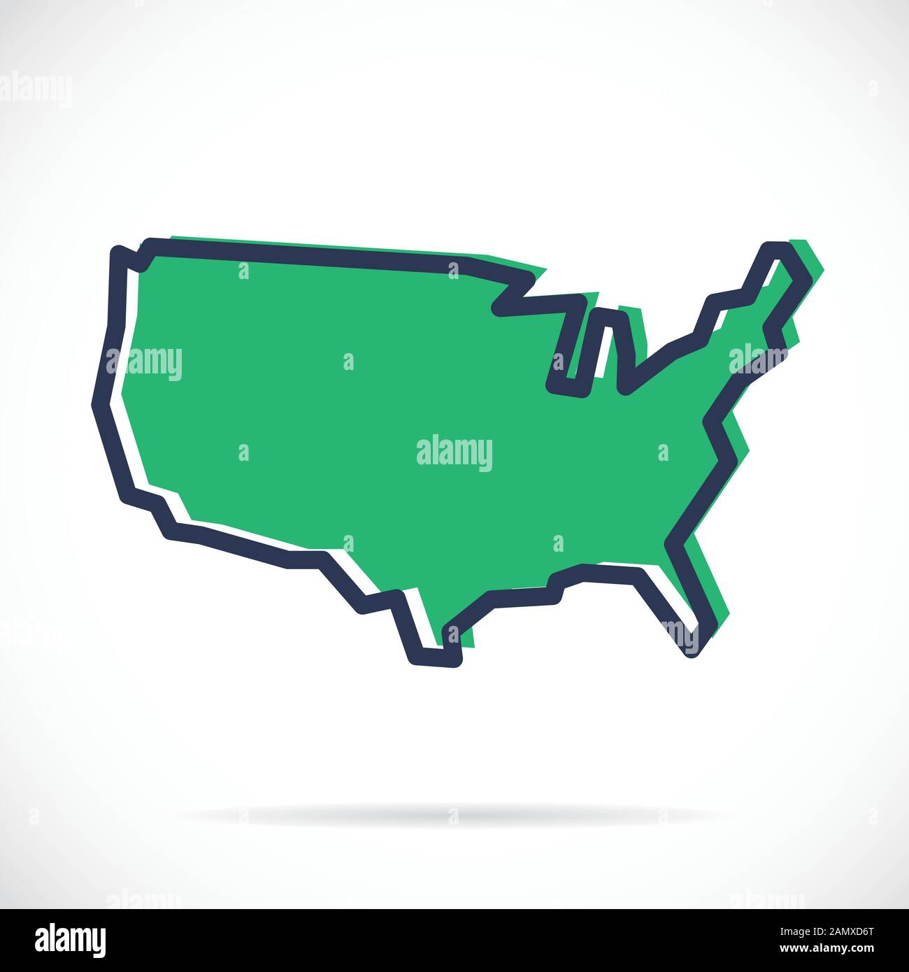 Simple map united states hi-res stock photography and images - Alamy