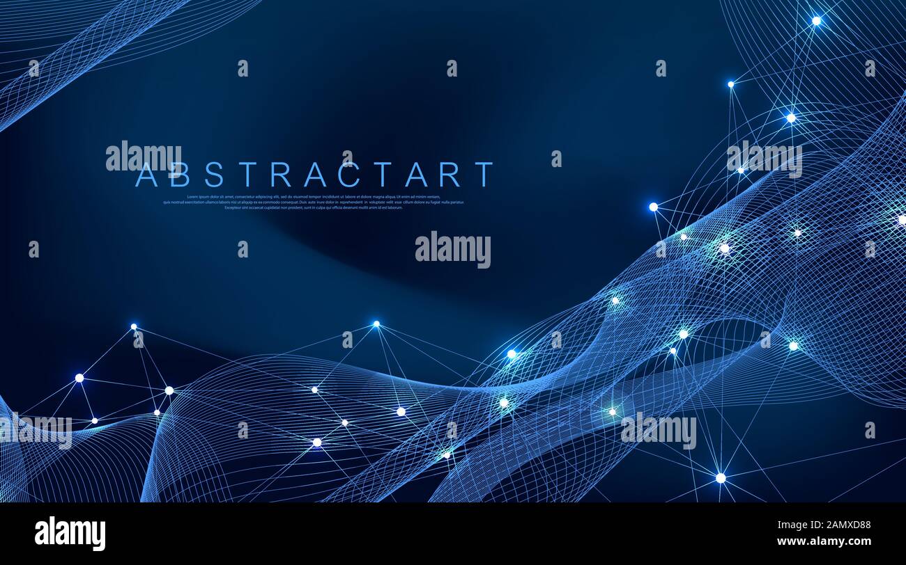 Abstract Plexus Background With Connected Lines And Dots Plexus Geometric Effect Digital Data