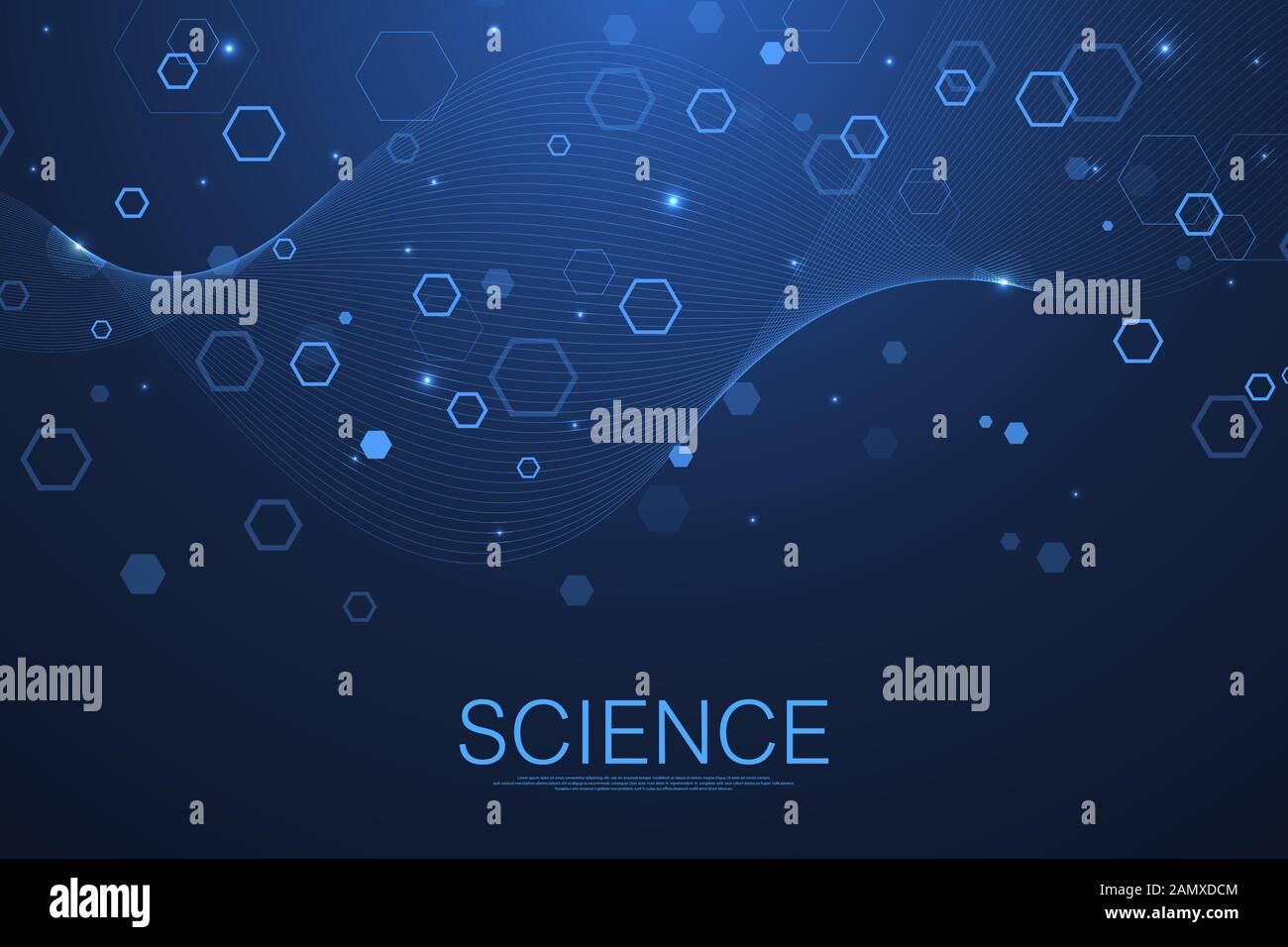 Technology abstract lines and dots connect background with hexagons ...