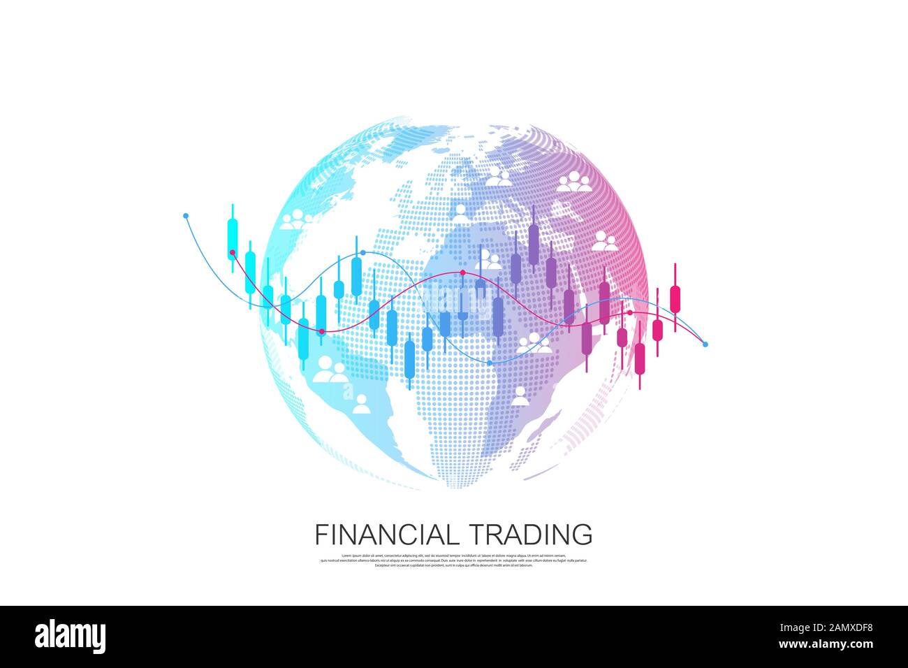 Stock market or forex trading business graph chart for financial ...