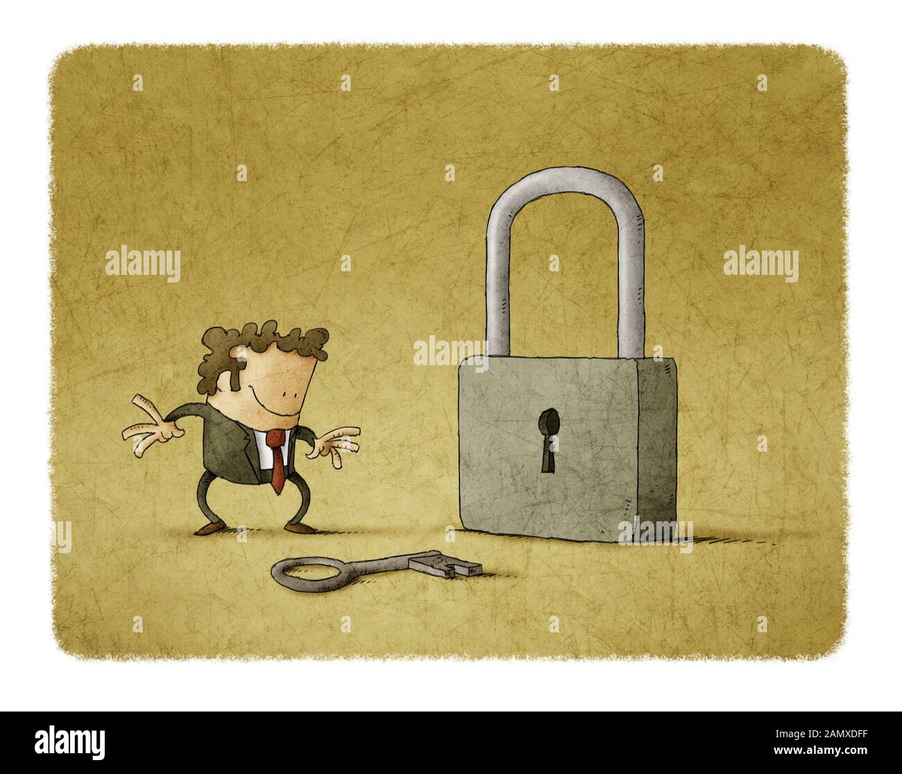 Cartoon padlock and key hi-res stock photography and images - Alamy
