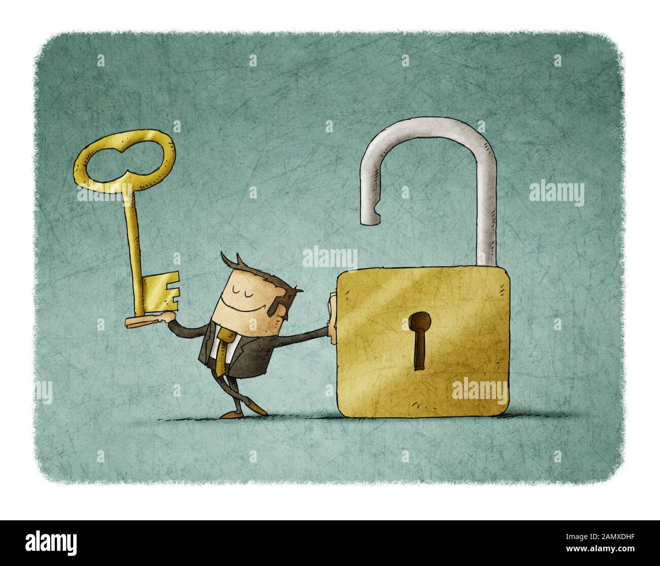 Cartoon padlock and key hi-res stock photography and images - Alamy