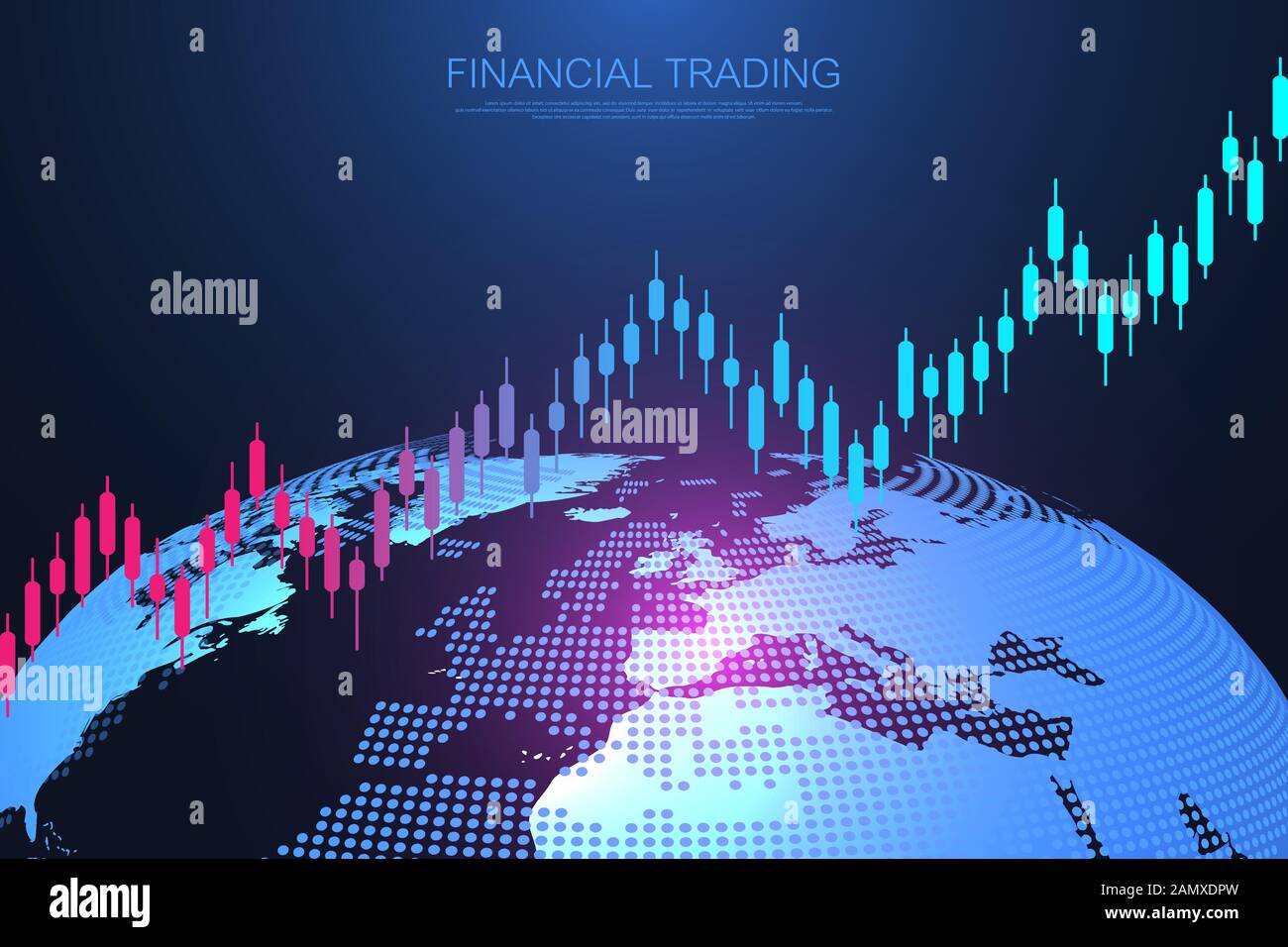 Stock market or forex trading business graph chart for financial ...