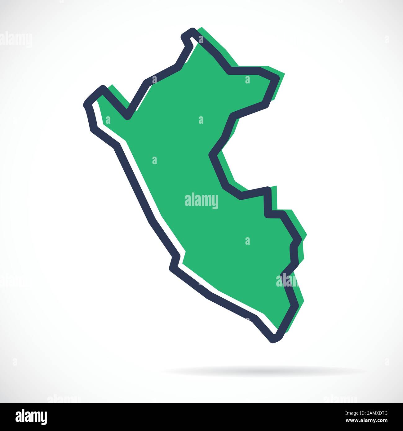 Stylized simple outline map of Peru Stock Vector Image & Art - Alamy