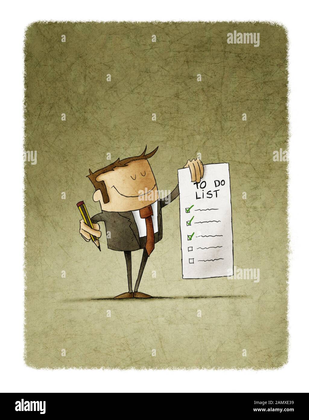 Checklist with a pencil Cut Out Stock Images & Pictures - Alamy