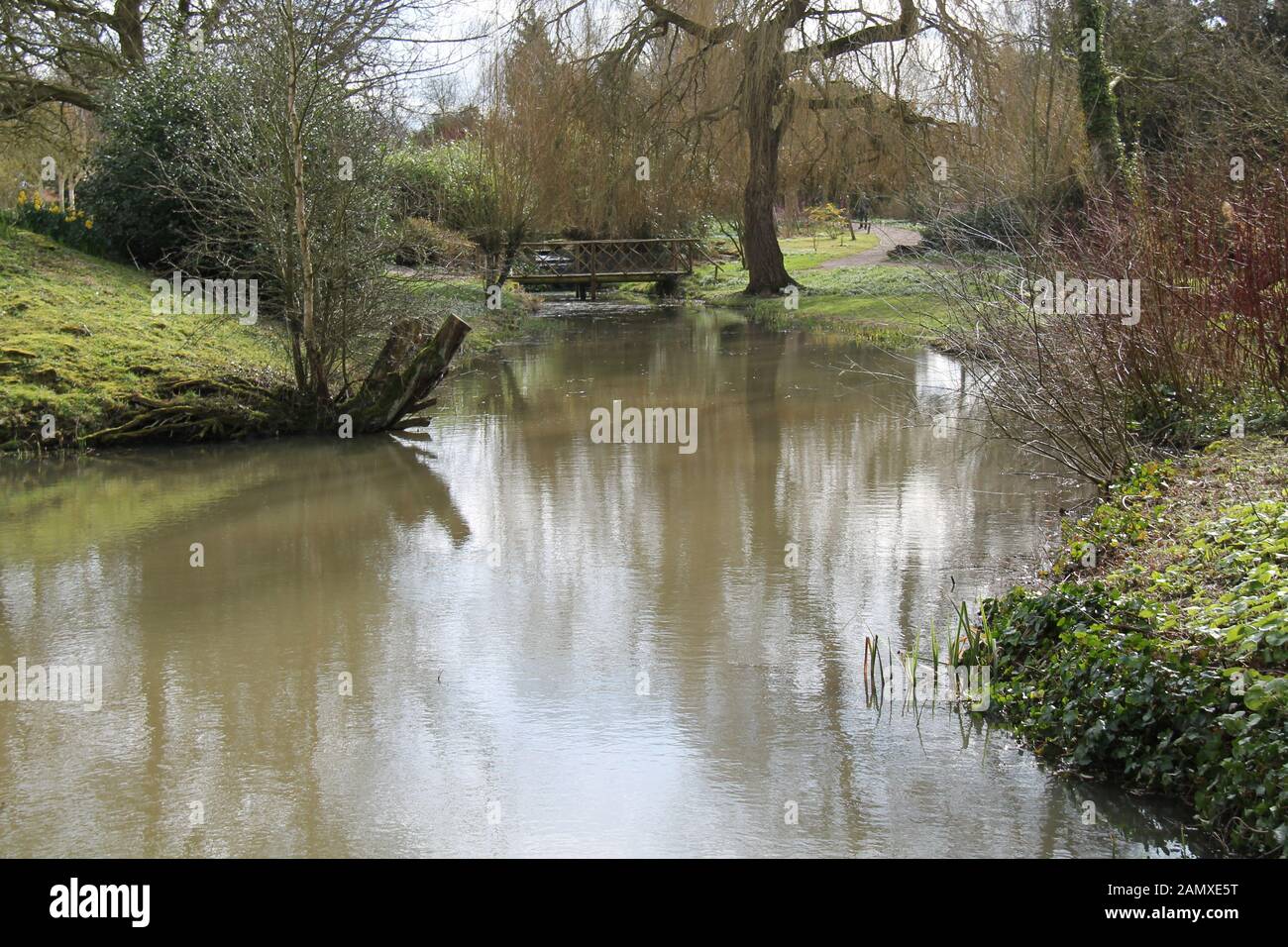 Rustic wooden bridge hi-res stock photography and images - Alamy