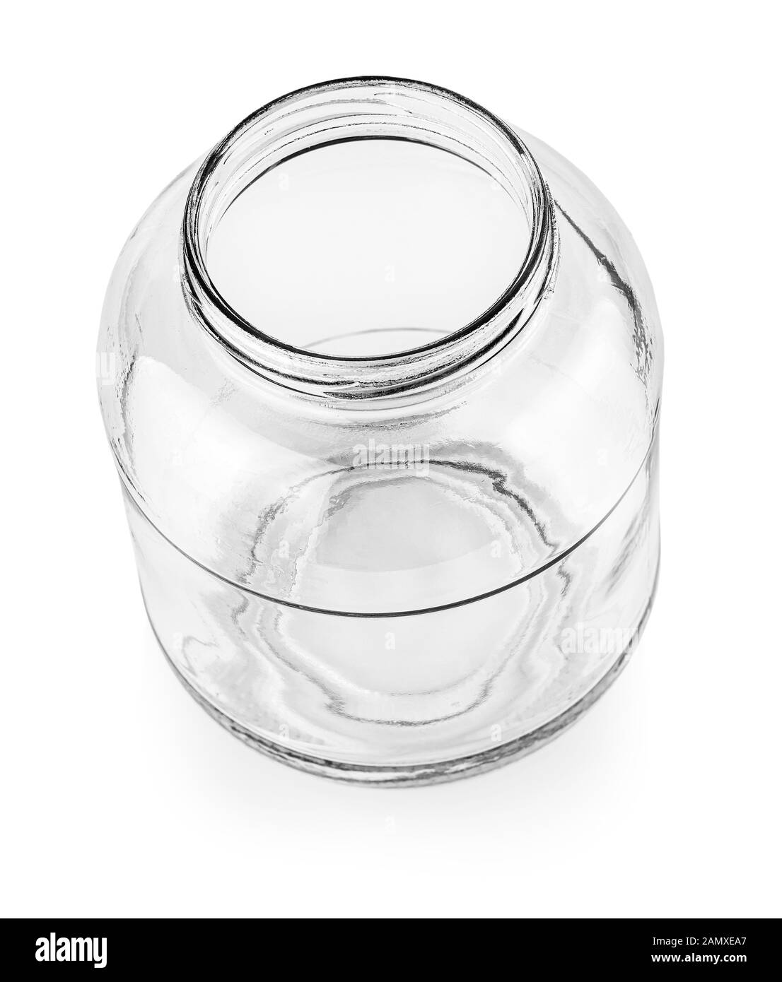 The Empty glass jar isolated on a white background Stock Photo - Alamy
