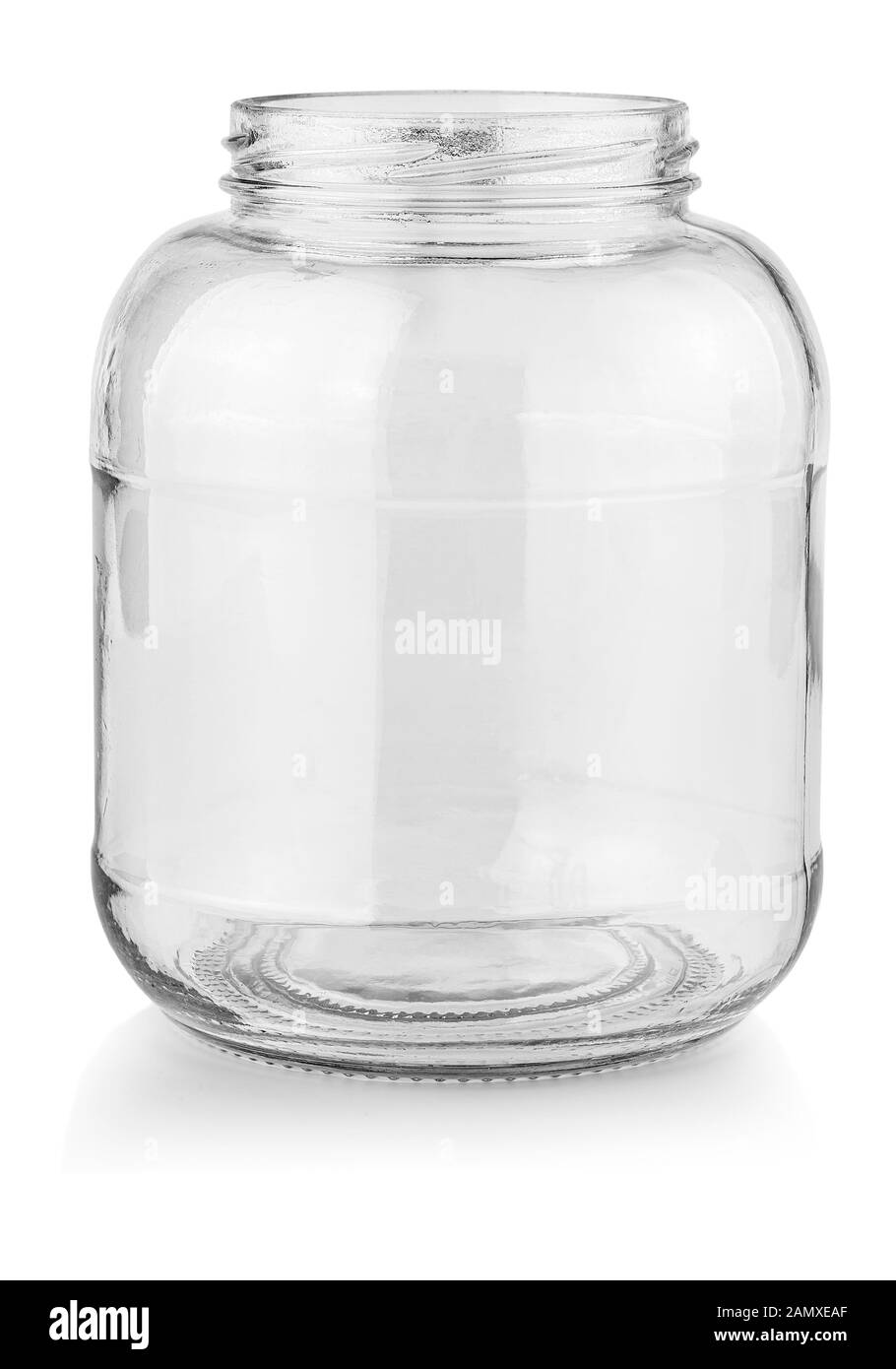 The Empty glass jar isolated on a white background Stock Photo - Alamy