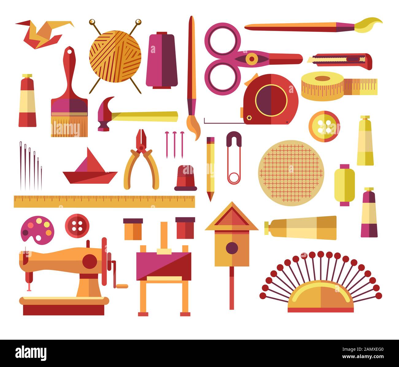 Handmade creative diy projects icons collection arts and crafts kit hi ...