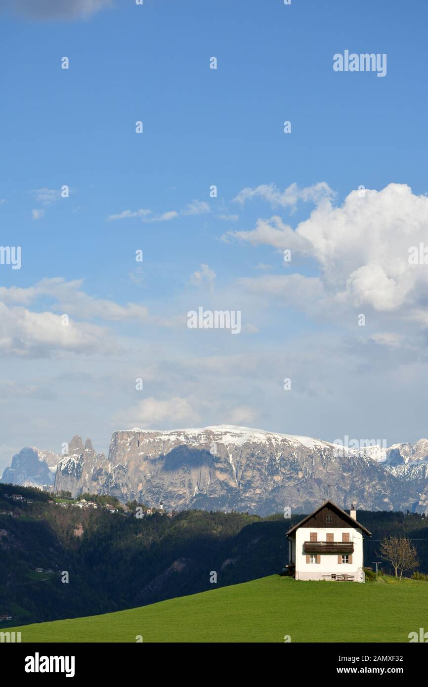 View of Dolomitic Alps from Jenesien / San Genesio alpine village in ...
