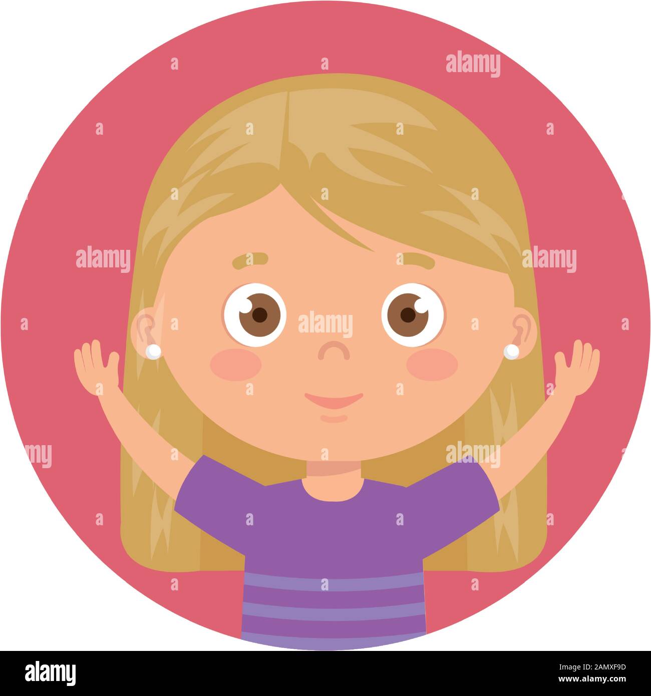 beautiful girl smiling with his hands up Stock Vector Image & Art - Alamy
