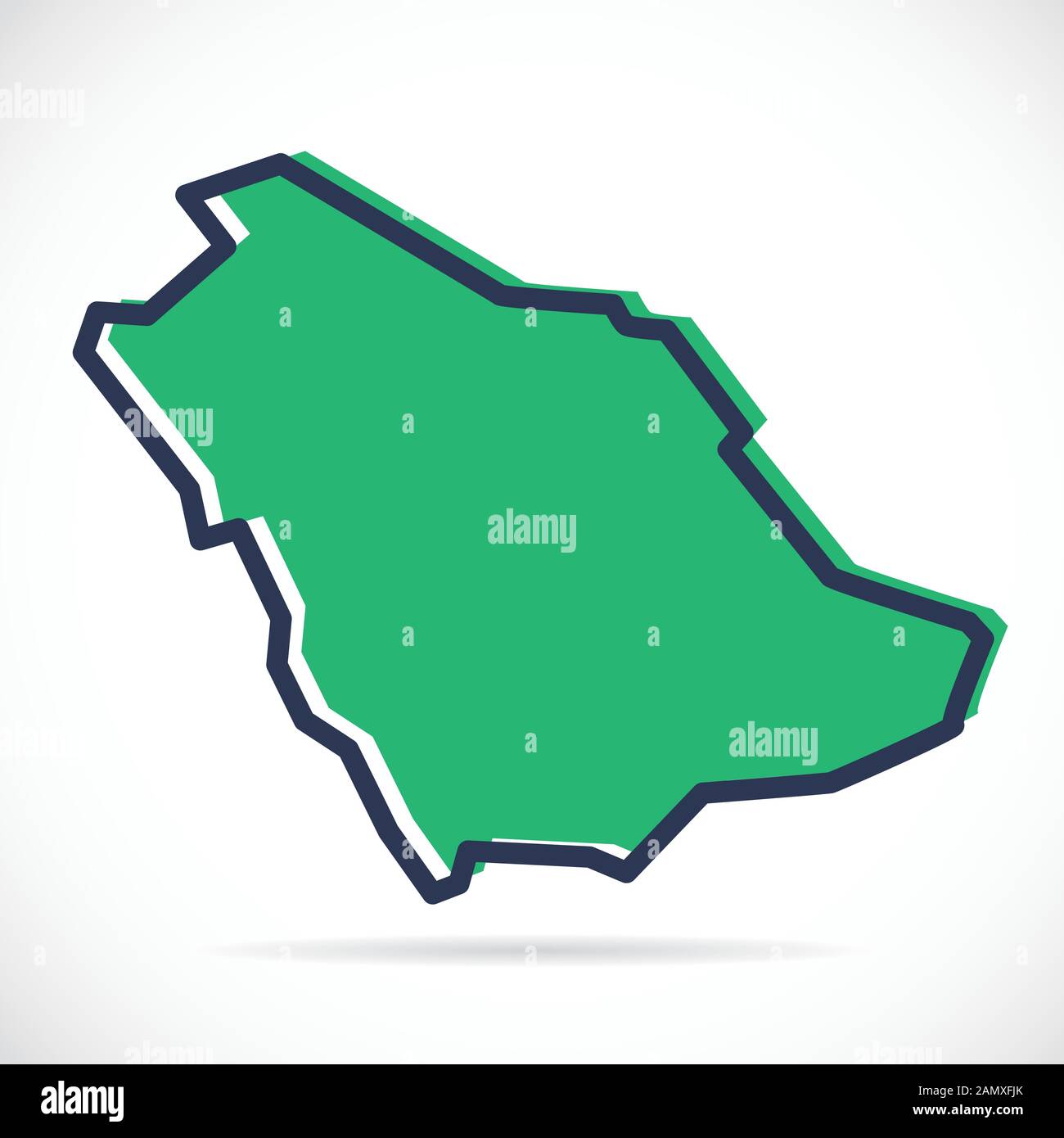 Stylized simple outline map of Saudi Arabia Stock Vector Image & Art ...