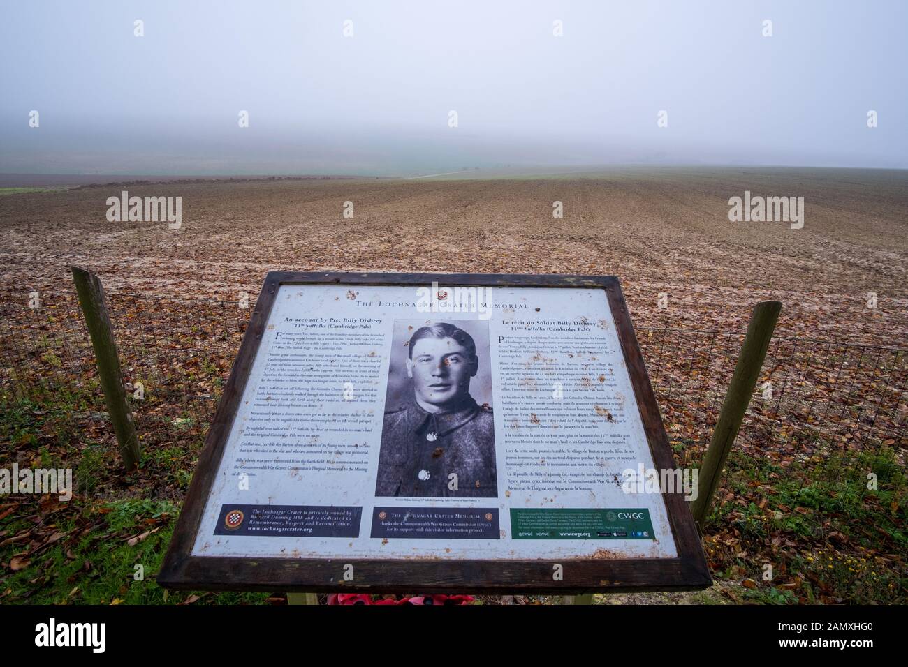 Photo of private billy disbrey with fog of somme battlefield hi-res ...