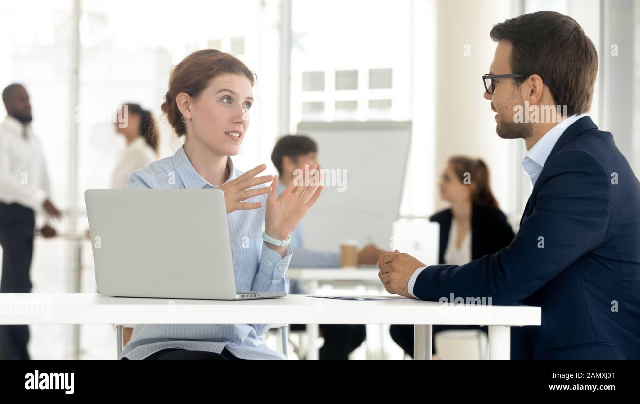 Business coworkers discussing accounting hi-res stock photography and ...