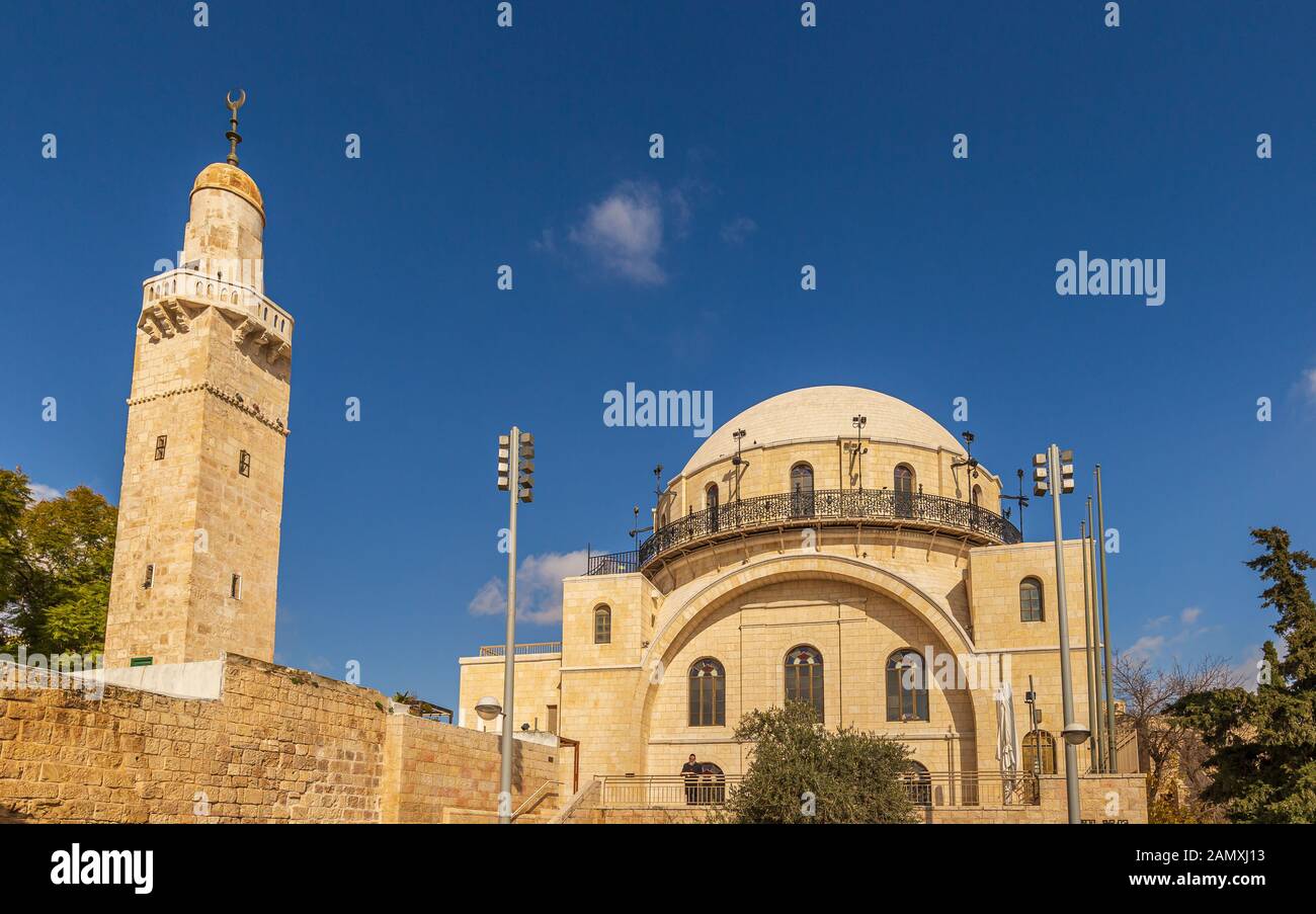 Newly renovated Hurva synagogue in the old city of Jerusalem Stock ...